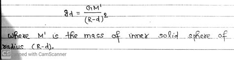 Acceleration Due To Gravity Below The Earth S Surface Maths And Physics With Pandey Sir