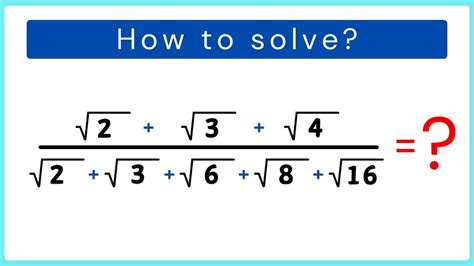 france math olympiad question a nice square root simplification youtube