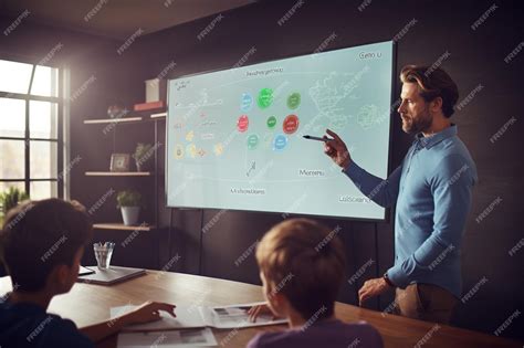 Premium Photo A Teacher Using An Interactive Whiteboard For A