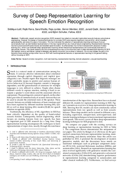 pdf survey of deep representation learning for speech emotion recognition