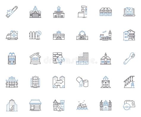 Structure Line Icons Collection Framework Organization Pattern Formation Design