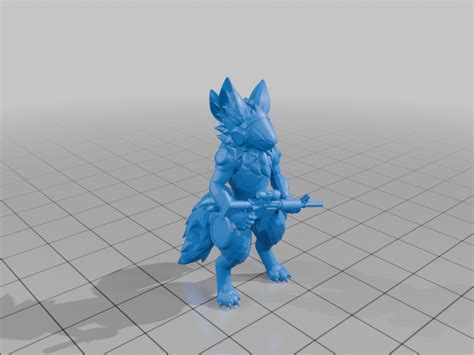 🔫 Protogen With A Gun Protogen Figure Pose 2・free 3d File For ・cults