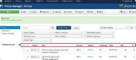 Joomla Content Menu