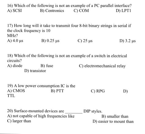 Solved 16 Which Of The Following Is Not An Example Of A Pc