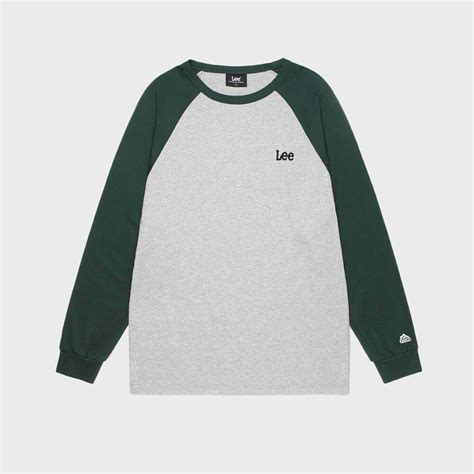 리 래글런 배색 롱 슬리브 다크 파인 위시버킷