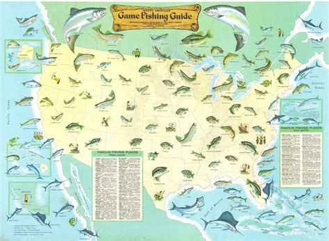 North American Game Fishing Guide Showing Principal Locations Of The