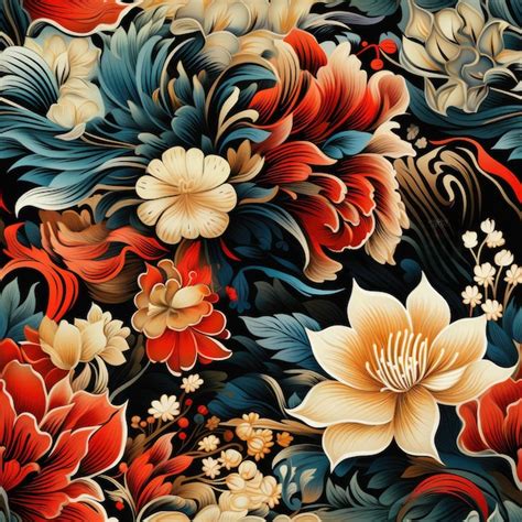 Ornamental Indonesian Batik Seamless Pattern Premium Ai Generated Image