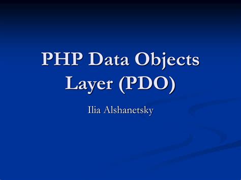 Ppt Php Data Objects Layer Pdo Powerpoint Presentation Free