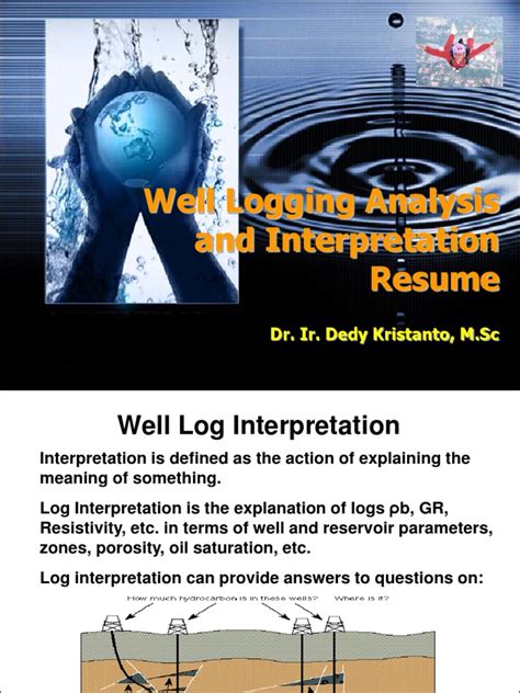 well logging analysis and interpretation resume dr ir dedy kristanto
