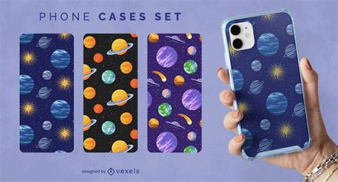 Solar System Phone Case Design Set Vector Download