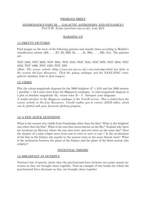 Pdf Problem Sheet Mathematics Part Iii — Galactic Dokumentips