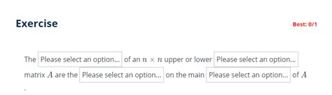 Solved The Of An Nn Upper Or Lower Matrix A Are The On The Chegg Com