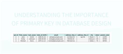 understanding the importance of primary key in database design excel