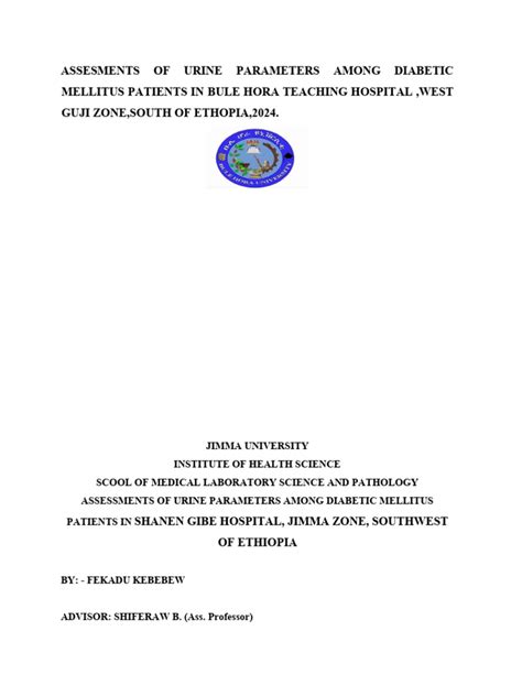 Proposal For Assesments Of Urine Parameters Among Diabetic Mellitus Pdf Hyperglycemia Insulin