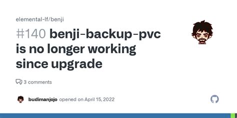 benji backup pvc is no longer working since upgrade · issue 140