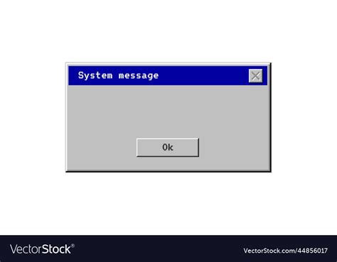 Retro Computer Window Old User Interface Warning Vector Image