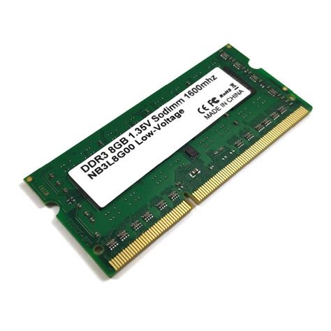 8gb Ram Ddr3l So Dimm Low Voltage 135 Volt Til Bærbar Computer