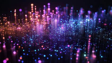 Abstract Isometric Network Visualization With Colorful Data Nodes In A