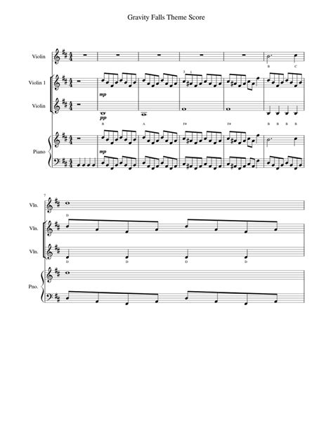 Gravity Falls Theme Adapted Violin Sheet Music For Violin Piano Mixed
