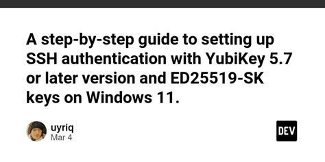 A Step By Step Guide To Setting Up Ssh Authentication With Yubikey 57