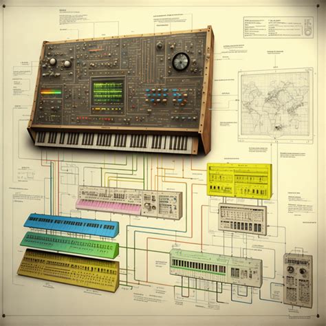 Blueprint Schematics Analog Synthesizer R Midjourney