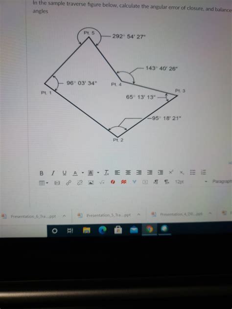 solved in the sample traverse figure below calculate the