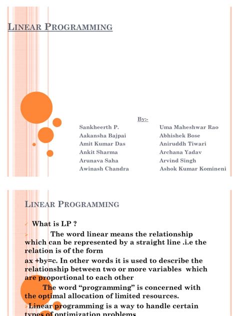 Linear Programing Pdf Linear Programming Mathematical Optimization