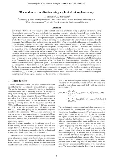 pdf 3d sound source localization using a spherical microphone array