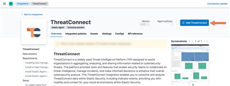 elastic security integration user guide threatconnect