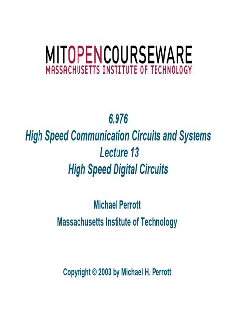 High Speed Digital Circuits Pdf Logic Gate Mosfet