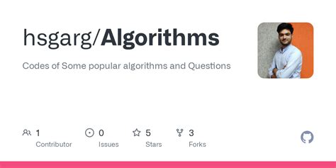 GitHub Hsgarg Algorithms Codes Of Some Popular Algorithms And Questions