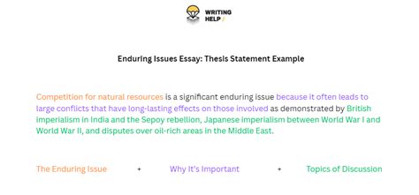 Enduring Issues Essay Examples To Check Before Writing