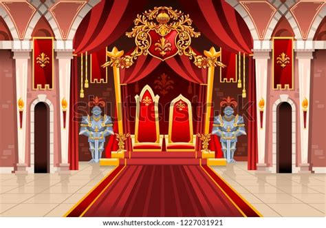 성과 창문의 문 풍부한 고대 중세 스톡 일러스트 1227031921