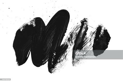 흰색 배경에 격리된 블랙 브러시 스트로크와 페인트 스플래시 블로고가 있는 추상 브러시 스트로크 텍스처 붓놀림에 대한 스톡 사진 및 기타 이미지 Istock