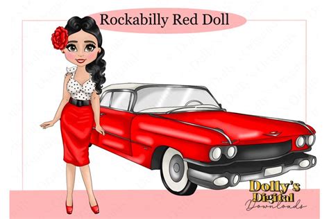 Rockabilly Pin Up Fashion Girl Character Bundle Png
