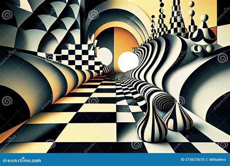 Surreal Chessboard With Pieces In Motion On A Background Of Abstract