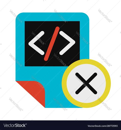 Coding Script File Delete Symbol Glyph Icon Vector Image
