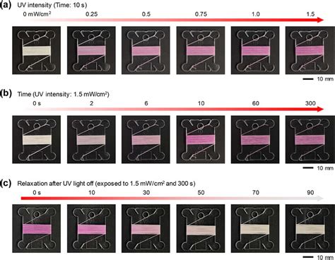 Colorimetric Performance Of Uv Photochromic Fibers Photographs Of The