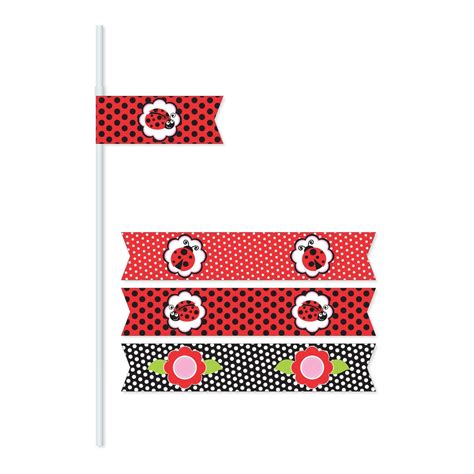 Lady Bug Theme Drink Straws Lady Bug Party Straws Pretty Ur Party