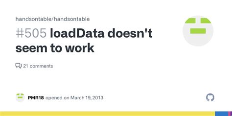 Loaddata Doesnt Seem To Work · Issue 505 · Handsontablehandsontable · Github