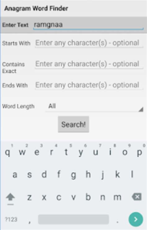 Anagram Word Finder Solver สำหรับ Android ดาวน์โหลด