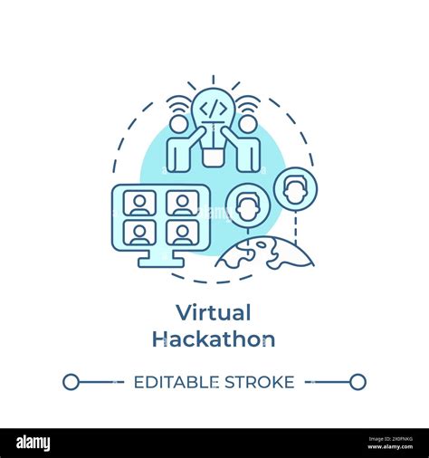virtual hackathon soft blue concept icon stock vector image and art alamy
