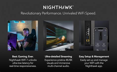 NETGEAR Nighthawk WiFi Tri Band Router RS Gaming Router BE WiFi Speed Up To