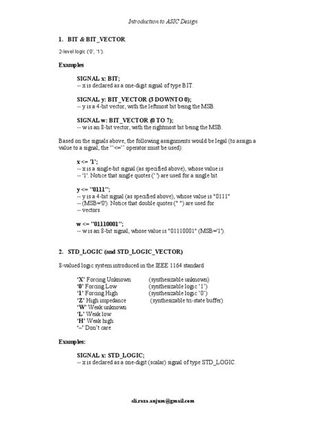 Vhdl Data Types Pdf Data Type Vhdl