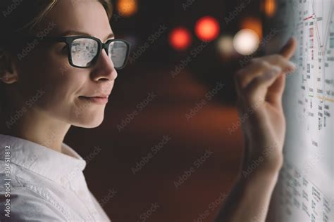 Digital Monitor With Public Transport Subway Map Female Standing At Big Display With Advanced