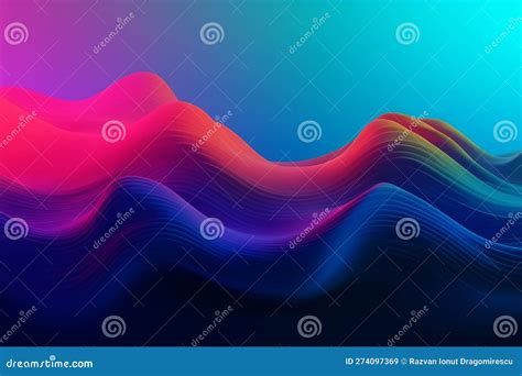 Abstract Background With A Waves Effect In Vibrant Purple And Blue Colors Creating A Dynamic