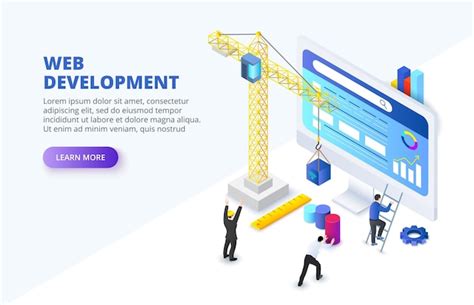 Premium Vector Isometric Concept With Character Team At Project