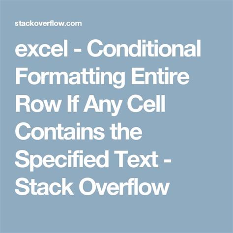 How To Use Conditional Formatting In Excel To Highlight Rows With Specific Text