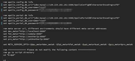 修改了打包脚本buildbat运行提示的数据库是未知地址 · Issue 3940 · Apolloconfigapollo · Github