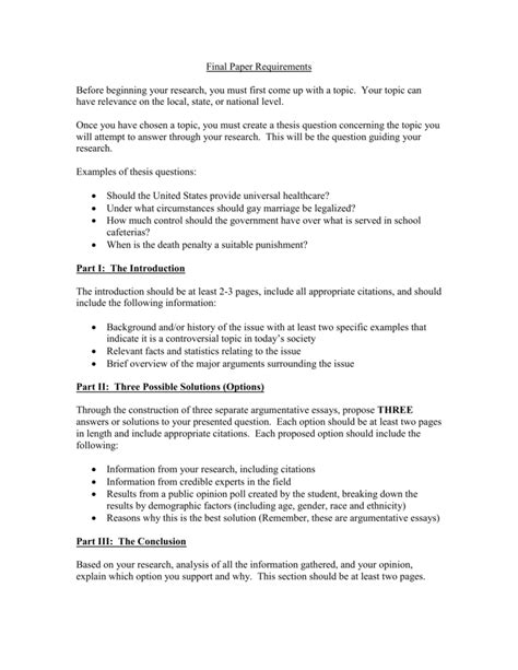 Policy Issue Paper Example — Term Paper Writing